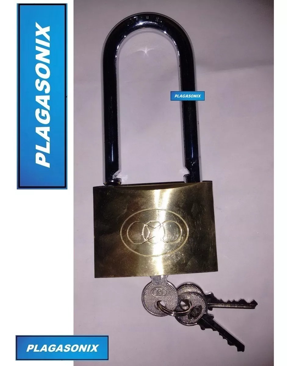 Candado Reforzado Bronce 75mm Aro Largo Doble Traba – PLAGASONIX