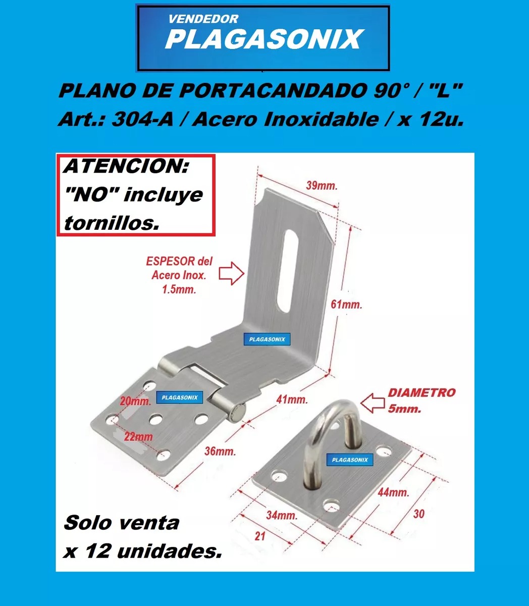 Portacandado Reforzado 90° L Acero Inoxidable 12 Unidades – PLAGASONIX