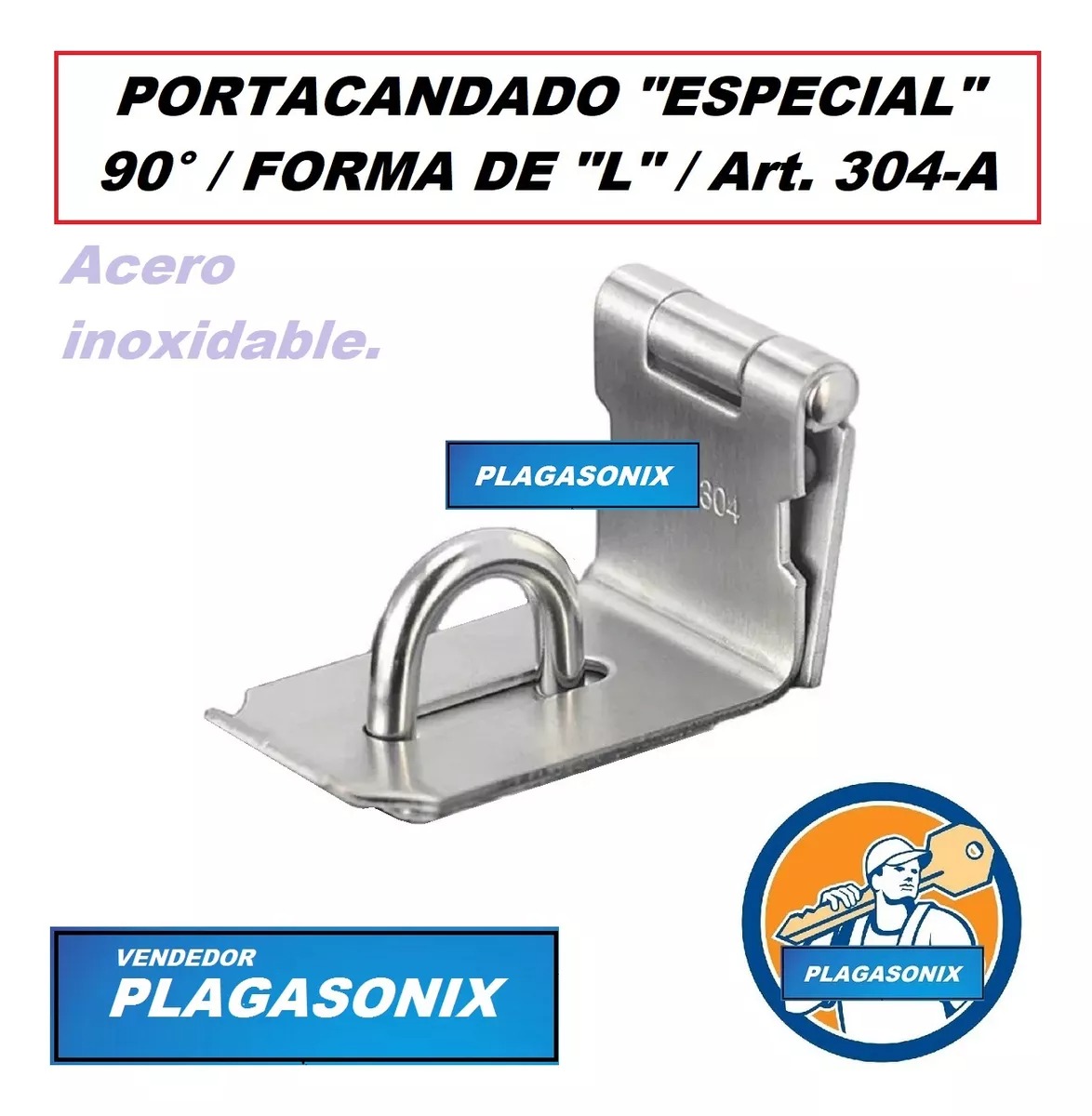 Portacandado Reforzado 90° L Acero Inoxidable 12 Unidades – PLAGASONIX